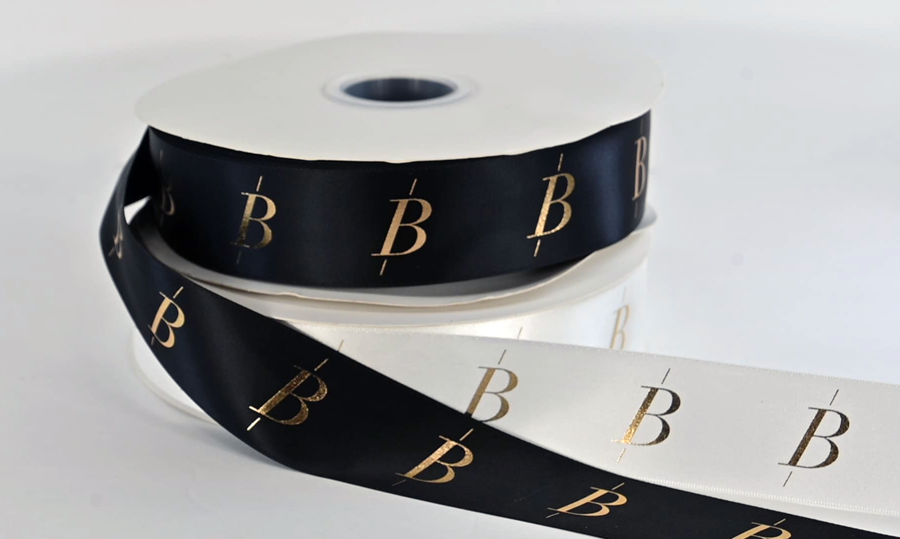 Custom Logo Ribbon with a repeated symbol, fancy monogram or letter ...