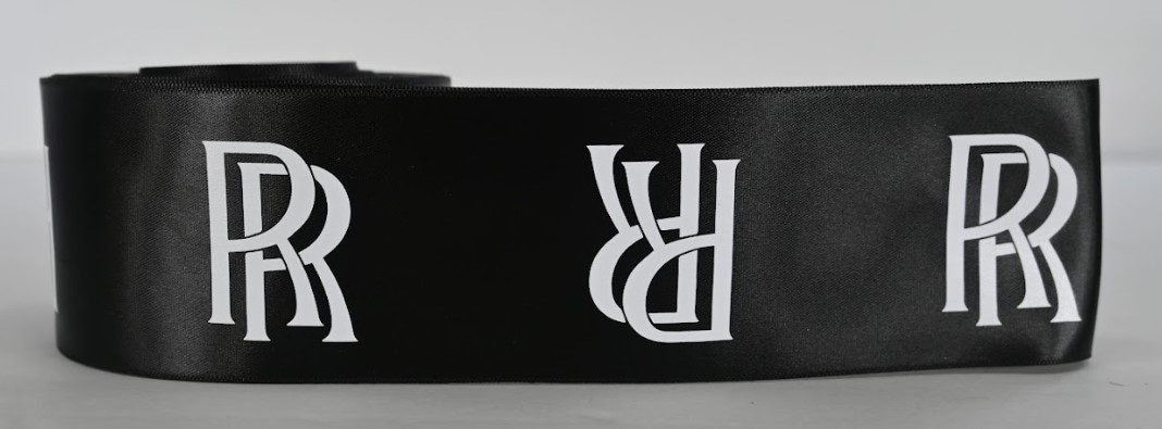 Custom Logo Ribbon with a repeated symbol, fancy monogram or letter ...